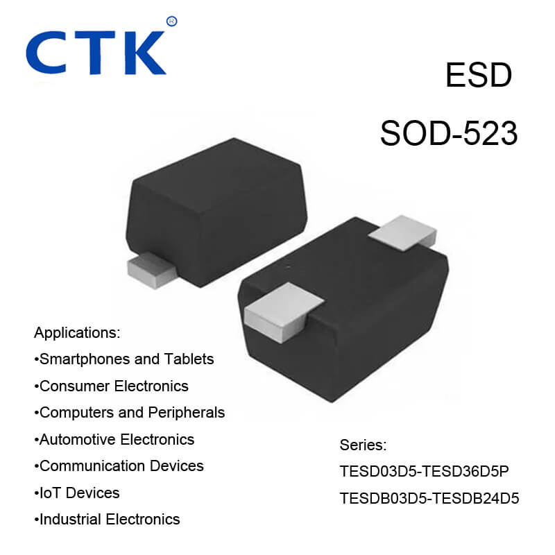 SOD-523 TVS Diode for ESD Protection Uni/Bi-directional TESD03D5 ...